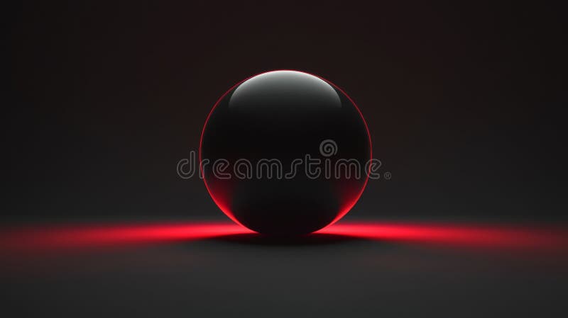 Black Sphere Casting Red Glow on Dark Background Stock Illustration ...