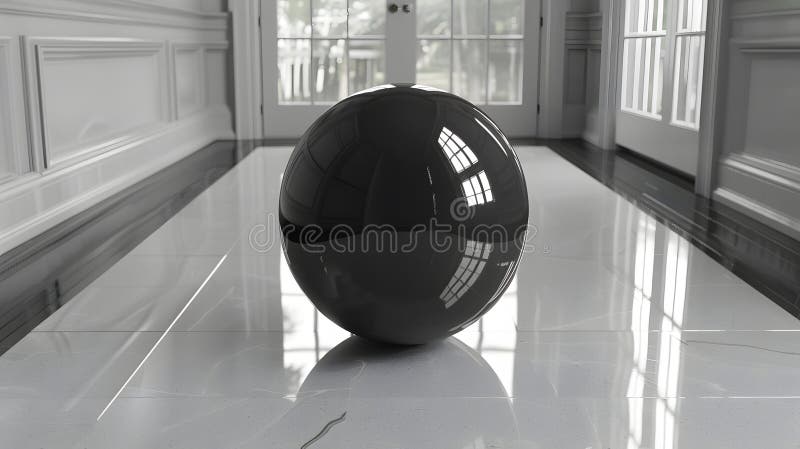 Black Sphere in Metallic Silver High Quality Photo Stock Photo - Image ...