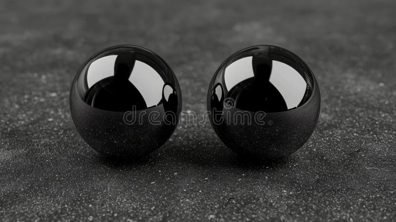 A Black Sphere with a Reflective Surface. Stock Image - Image of ...