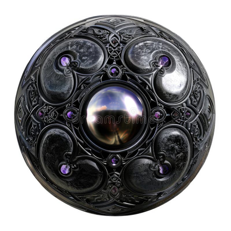 A Black Sphere with a Spiral Design on it Stock Image - Image of ...
