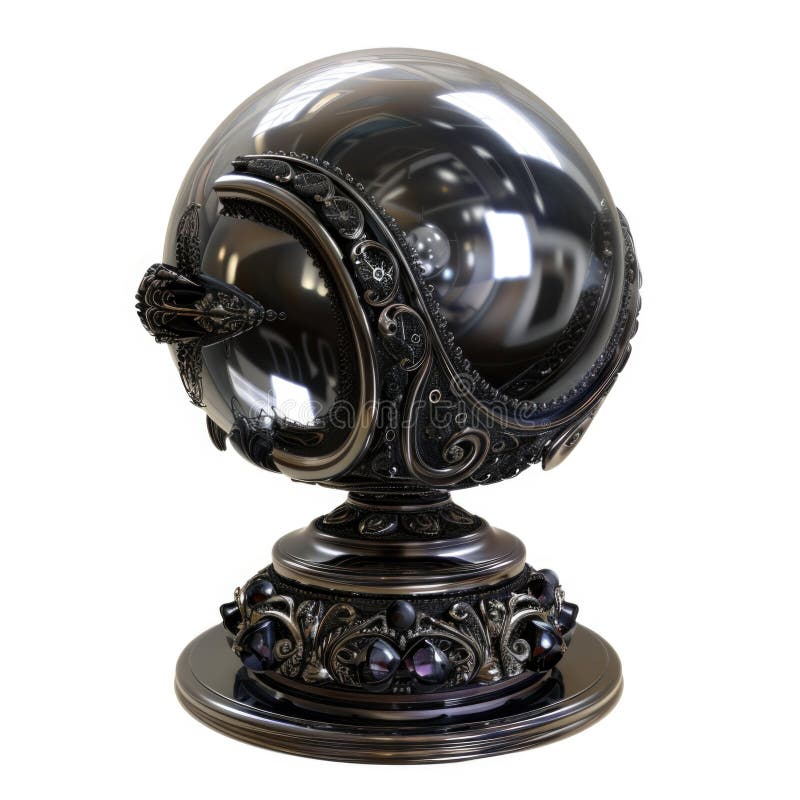 A Black Sphere with a Spiral Design on it Stock Illustration ...