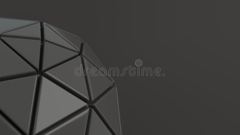 Black Sphere on the Black Surface Stock Illustration - Illustration of ...