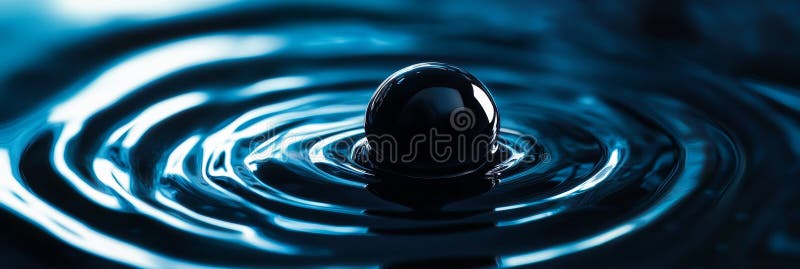 Black Sphere in Water Ripples a Captivating Image of a Black Sphere ...