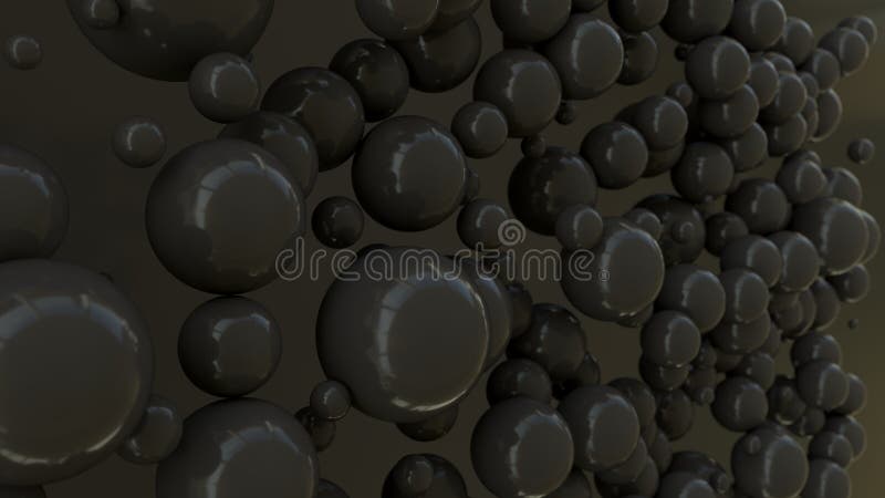 Black Spheres of Random Size on Black Background Stock Illustration ...