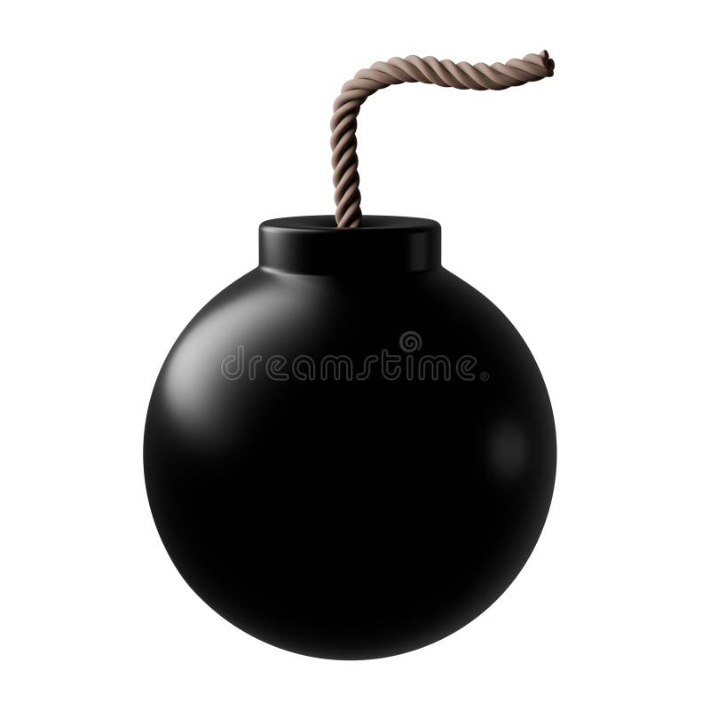Black Spherical Bomb with Fuse Attached. Stock Illustration ...