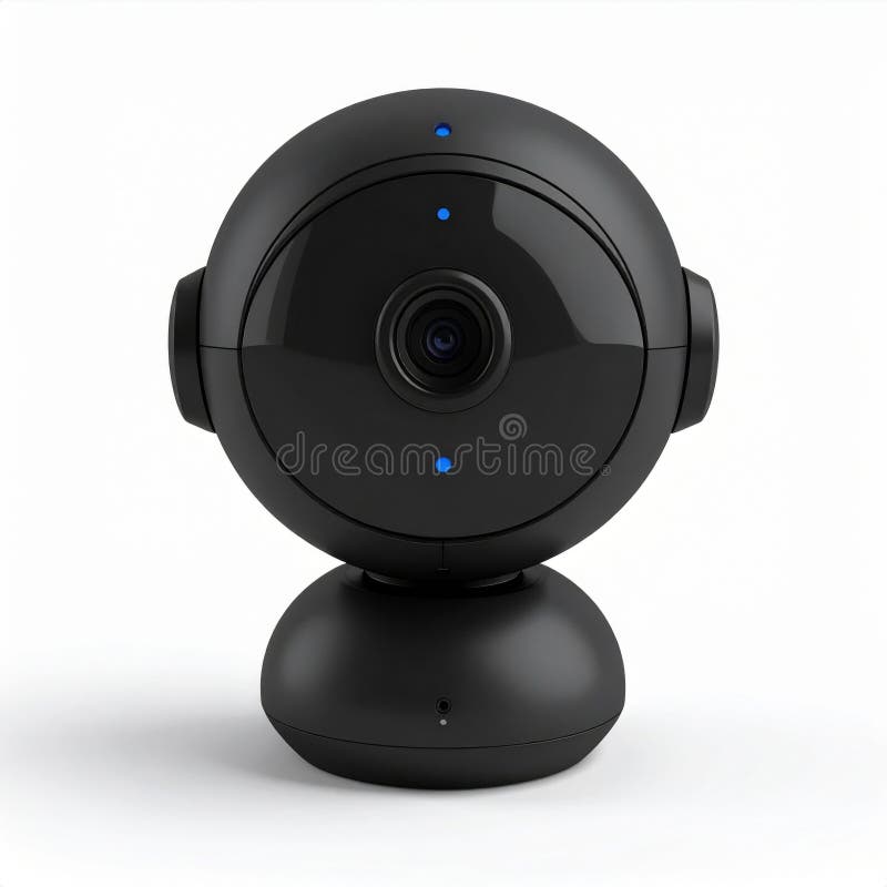 Black Spherical Webcam on White Background Stock Illustration ...