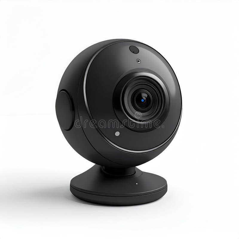 Black Spherical Webcam on White Background Stock Illustration ...
