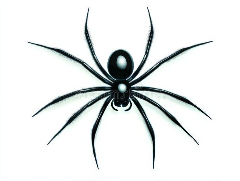 Black Spider Sharp Legs Detailed Anatomy Against Plain Background ...