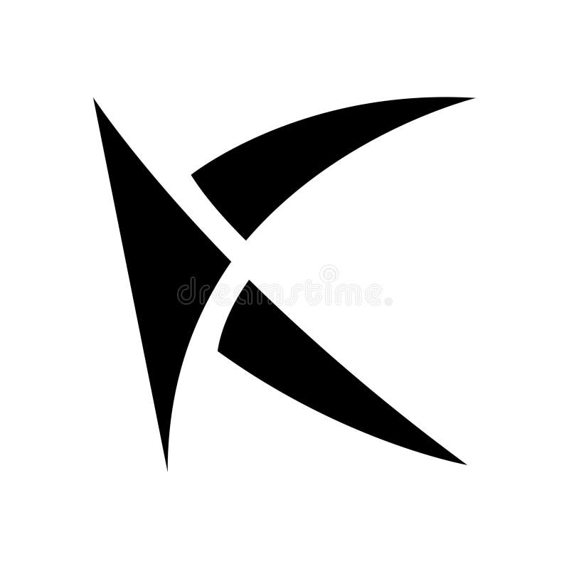 Black Spiky Letter K Icon stock vector. Illustration of shape - 285000038