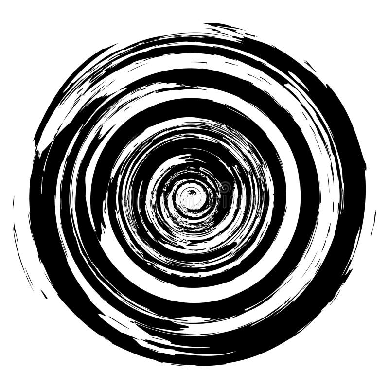 Black Spiral Grunge Pattern Isolated on White Background Stock ...