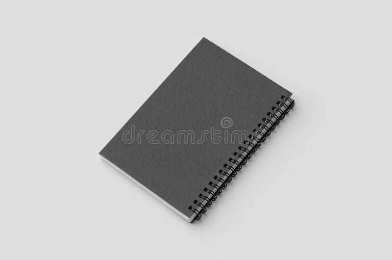 Black Spiral Notebook Mockup, Backside Stock Image - Image of notebook ...