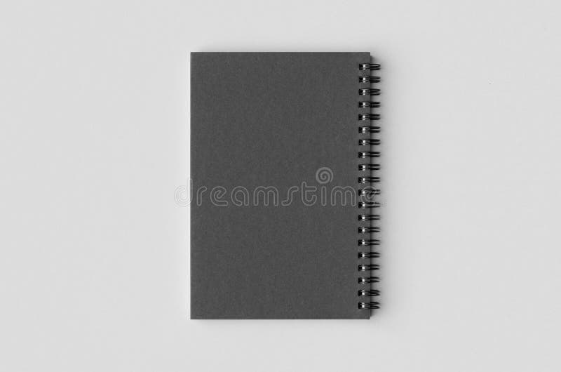 Black Spiral Notebook Mockup, Backside Stock Image - Image of paper ...