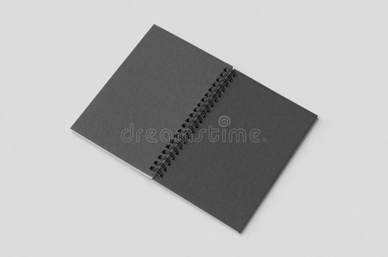 Black Spiral Notebook Mockup, Outside Stock Image - Image of office ...