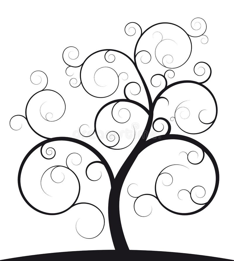 Black spiral tree stock vector. Illustration of life - 19557126