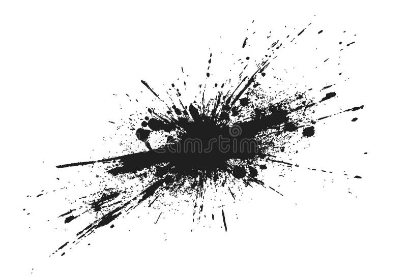 Black Splash Stain. Grunge Paint Texture. Vector Image in Simple Style ...