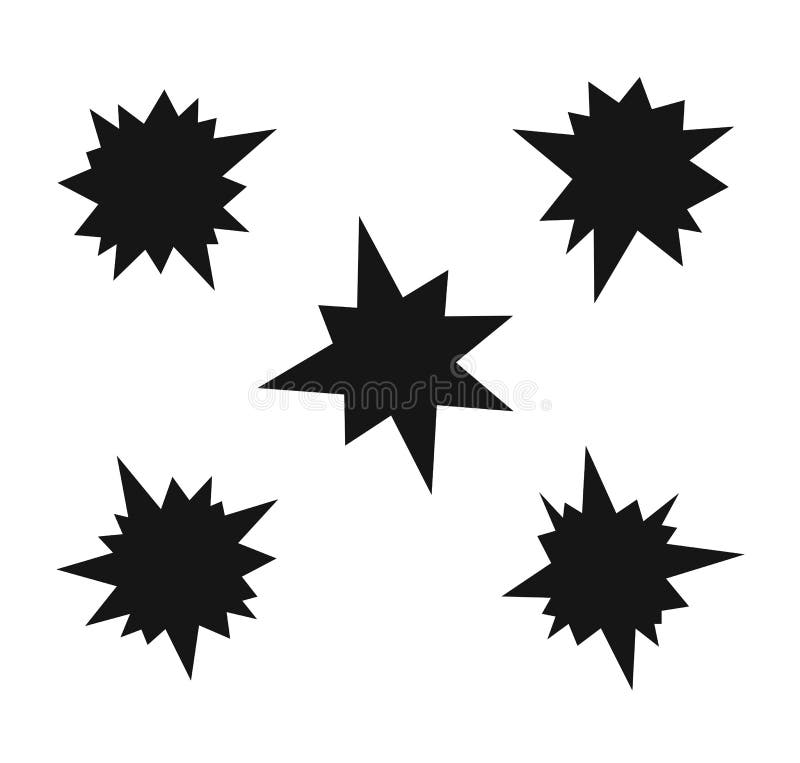 Splash Star Icon Set in Flat Style. Set of Explosion Background for a ...