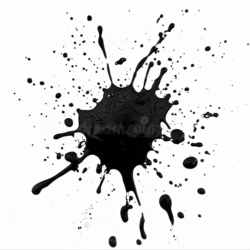 Black Splat on White Background Stock Illustration - Illustration of ...