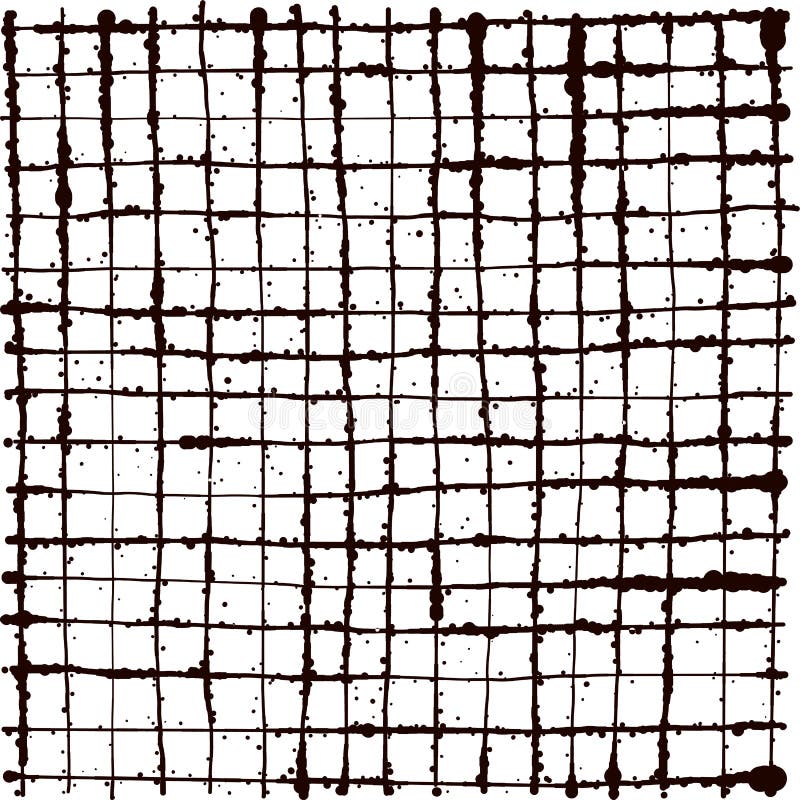 Black Splatter Grunge Line Grid Background Over White Stock Vector ...