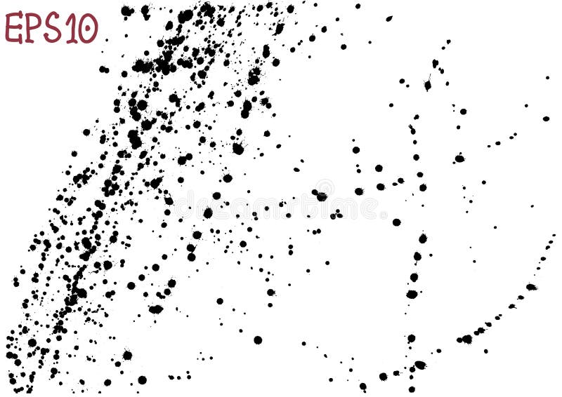 Black Splatter on White Background, Vector. Stock Vector - Illustration ...