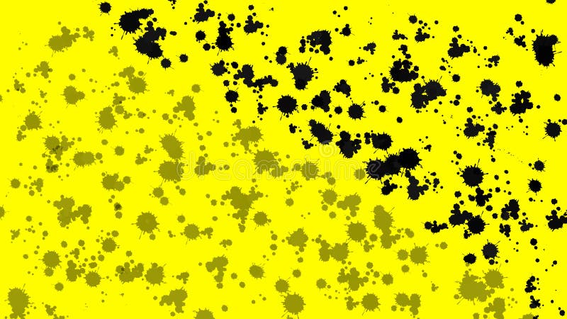Black Splatters on a Yellow Background, Creating a Bold and Dynamic ...
