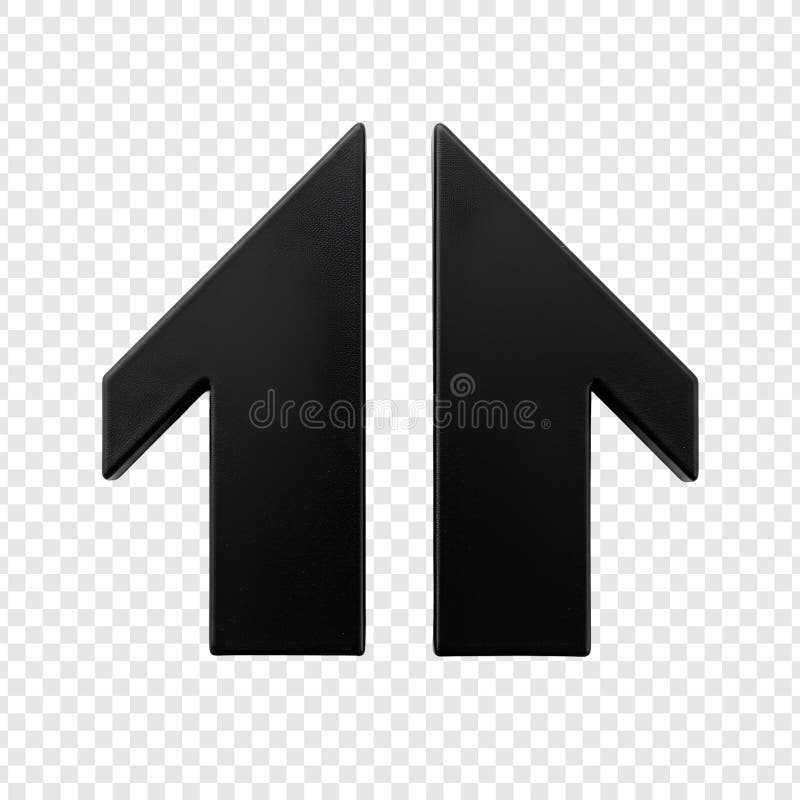 Black Split Upward Arrows on Transparent Background Stock Photo ...