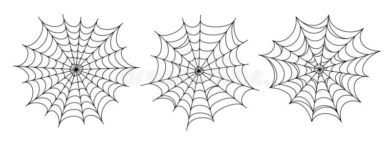 Black Spooky Spider Web Collection. Creepy Cobweb Set Stock Vector ...