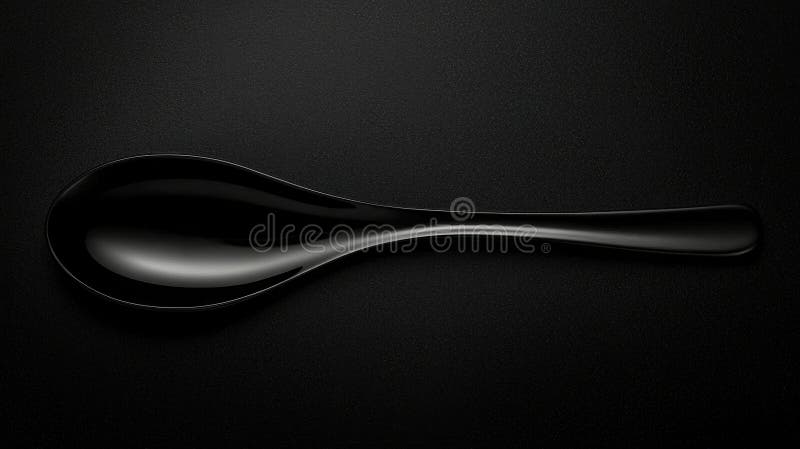 A Black Spoon on a Black Background. Stock Photo - Image of stark ...