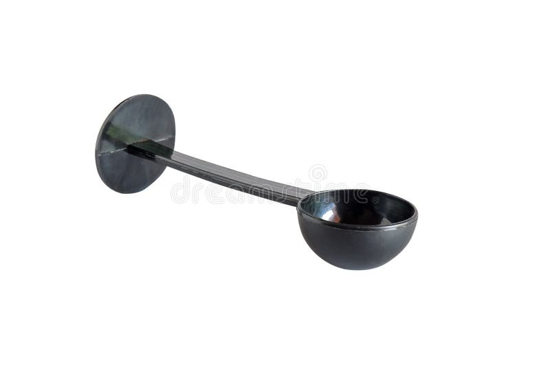 Black Spoon Plastic Coffee or Tea Isolated Stock Photo - Image of ...
