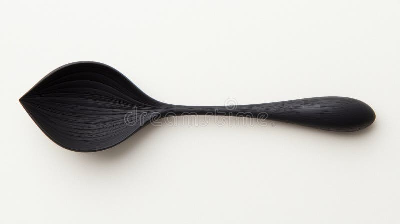 A Black Spoon with a Unique Design. Stock Image - Image of pointing ...
