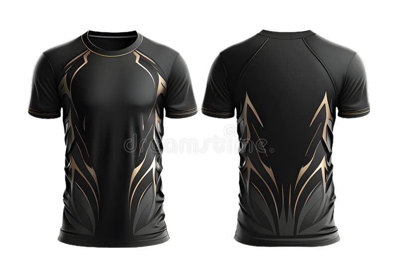 Black Sport T-shirt with Abstract Pattern Stock Image - Illustration of ...