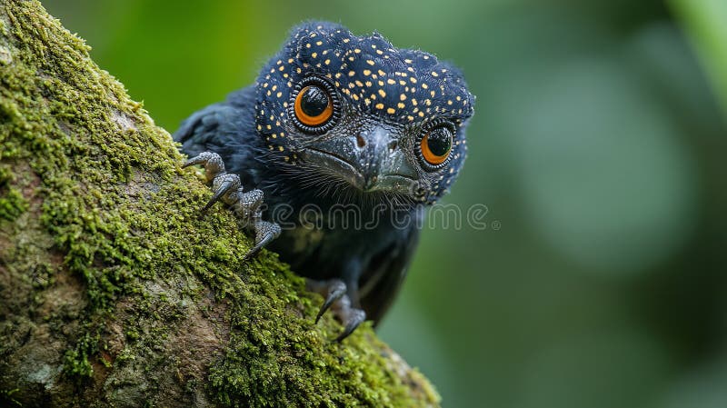 Black-spotted Cuscus Clinging To a Mossy Tree, Blending into Verdant ...