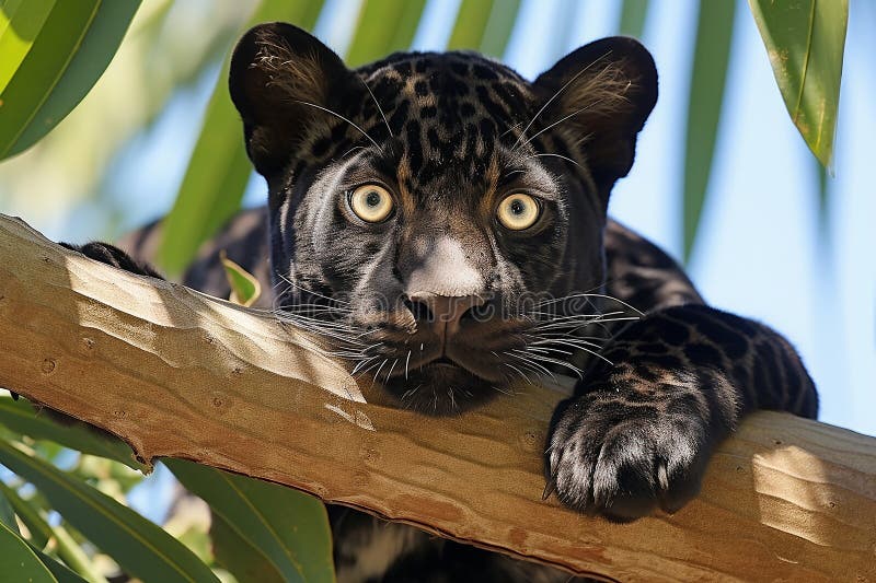 Black Spotted Panther in Nature Stock Image - Image of animal, spotted ...