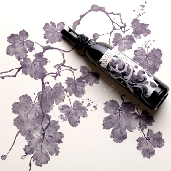 The Grapevine Was Sprayed with the Bottle Stock Illustration ...