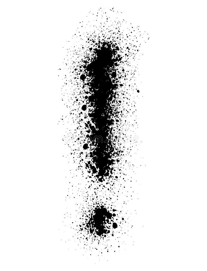 Black Spray Paint Forming an Exclamation Mark Shape. Vector ...