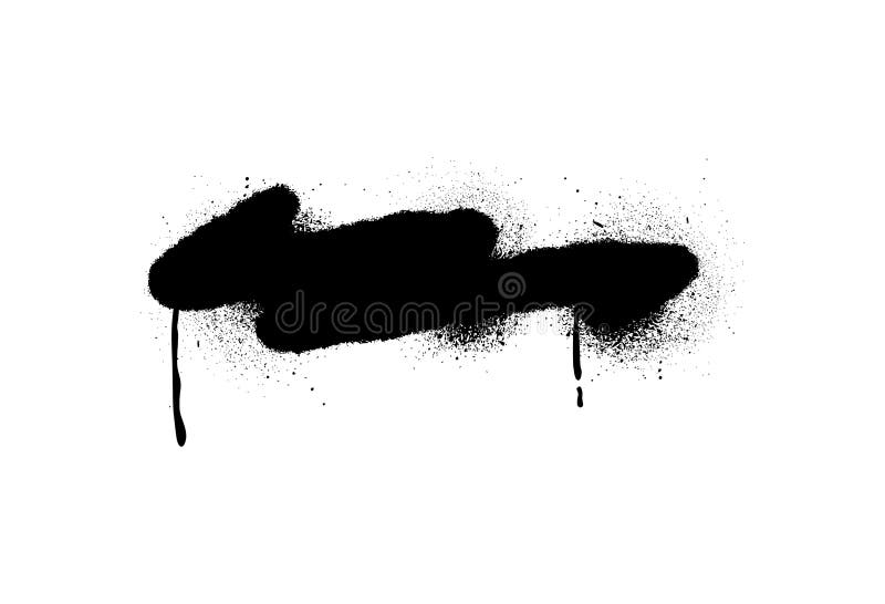 Black Spray Paint with Ink Splatters Vector Shape, Vector Abstract ...