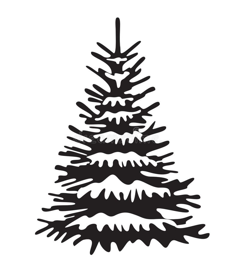 Black Spruce Tree. Vector Christmas Ornament and Illustration, Icon ...