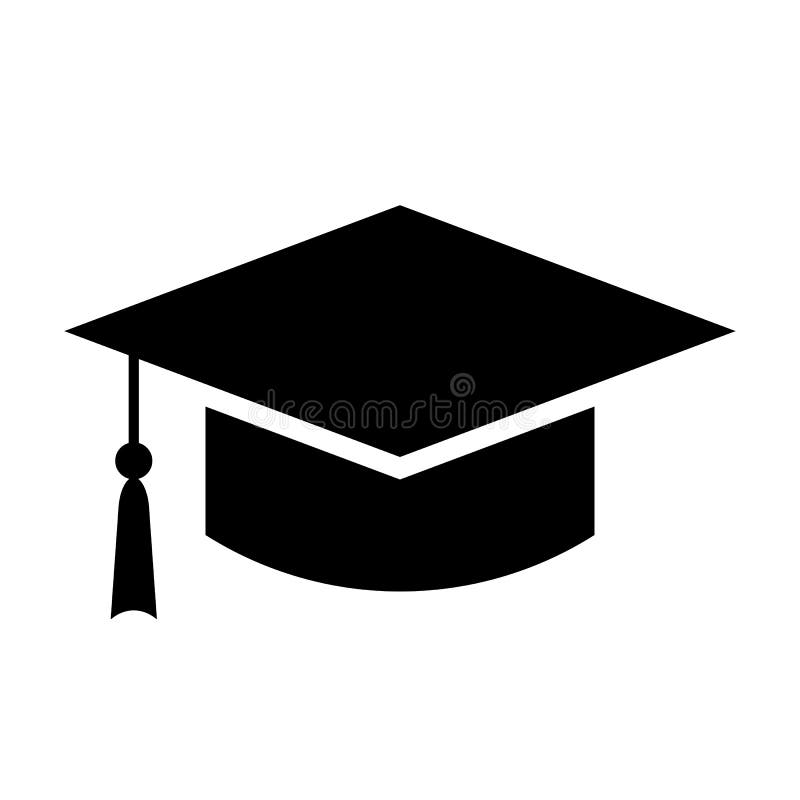 Black Square Academic Cap Vector Icon Stock Vector - Illustration of ...