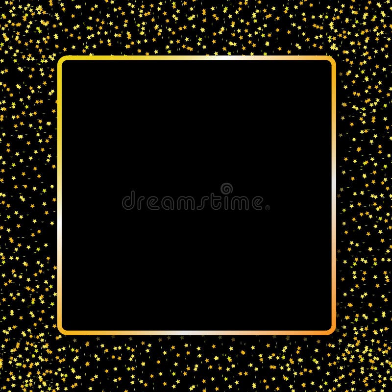 Black Square Background with Stars To the Night Sky. Stock Illustration ...