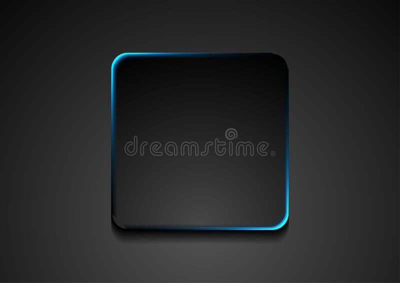 Black Square with Blue Glowing Effect Background Stock Vector ...