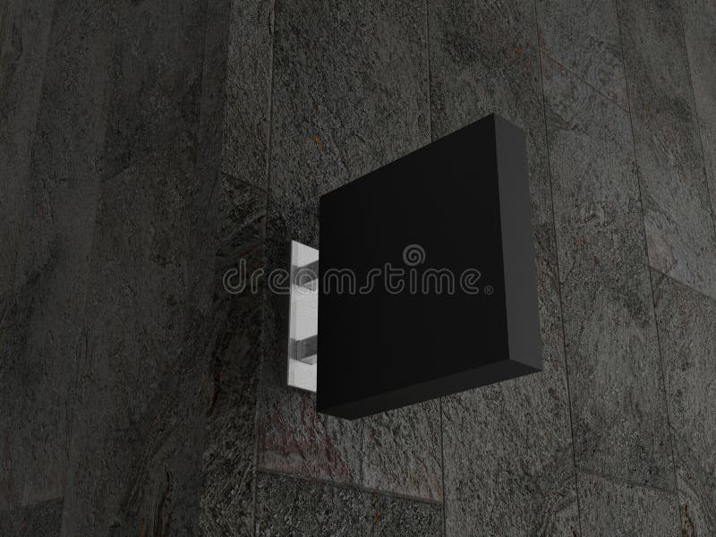 Black Square Box Sign Display for Logo or Brand Mockup Stock ...