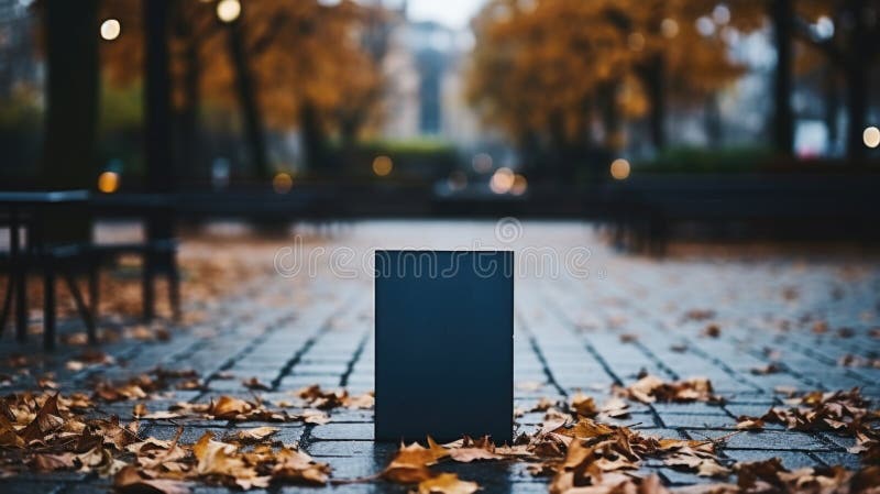 A Black Square Box Sitting on the Ground in a Park, AI Stock Photo ...
