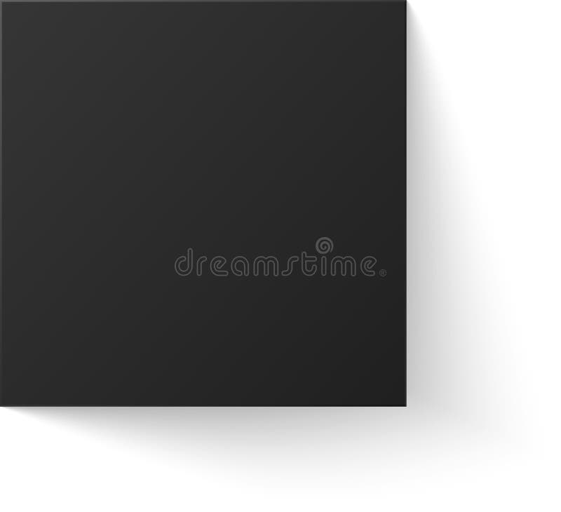 Black Square Box Top View with Realistic 3d Vector Illustration ...