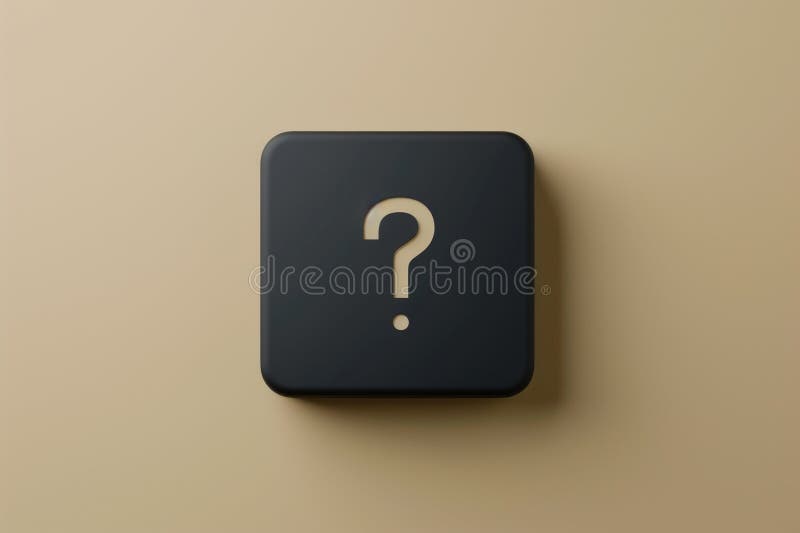 A Black Square Button with a Question Mark Symbol on it. Can Be Used ...