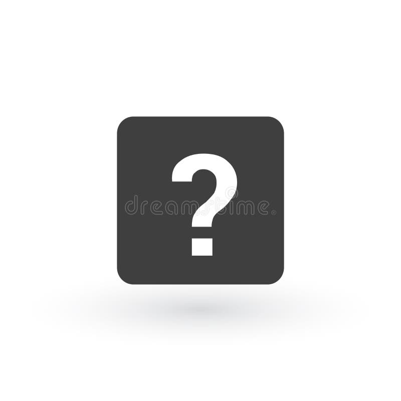 Black Square Button with White Question Mark Sign, Vector Design for ...