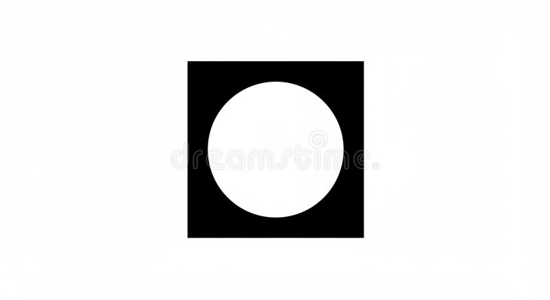 Black Square with a Centered White Circle Inside, Creating a Minimalist ...