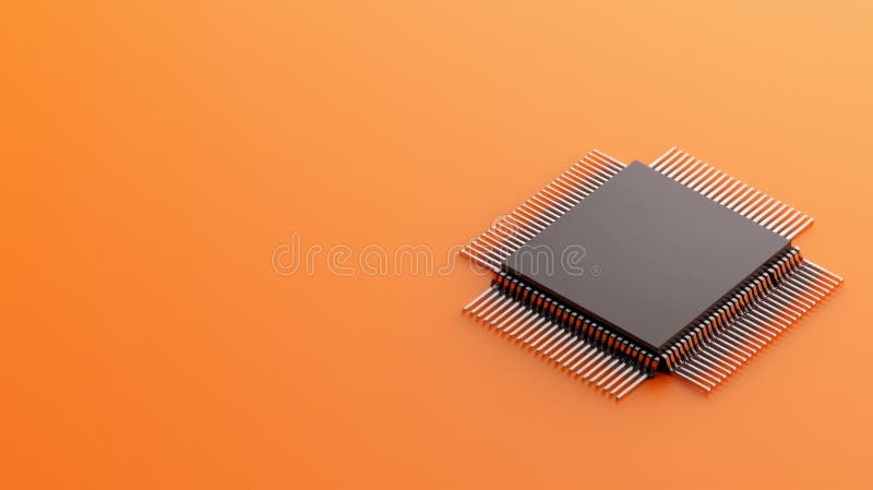 A Black Square Chip with a Silver Grid Pattern on Its Sides. Stock ...