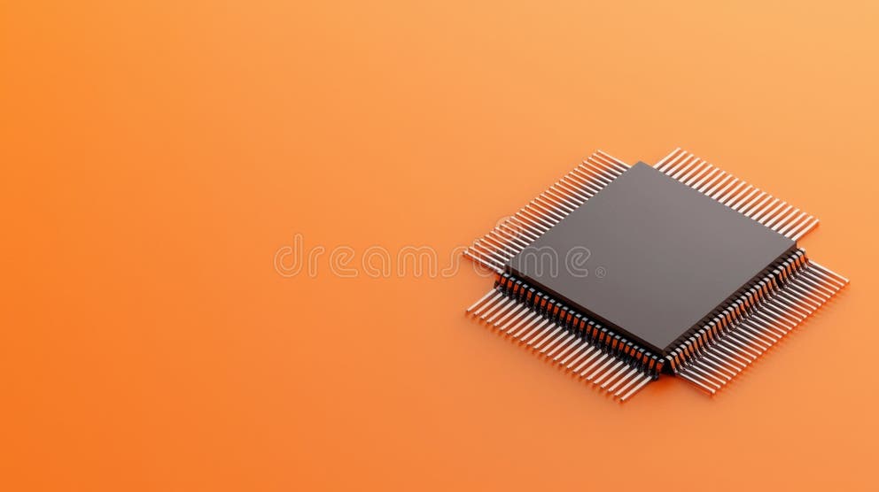 A Black Square Chip with a Silver Grid Pattern on Its Sides. Stock ...