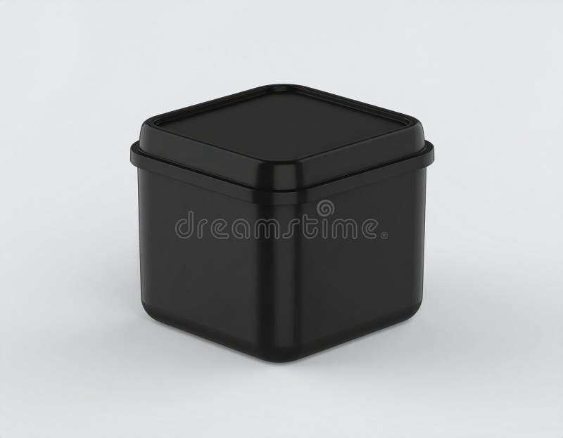 Black Square Container Mockup Stock Illustration - Illustration of ...
