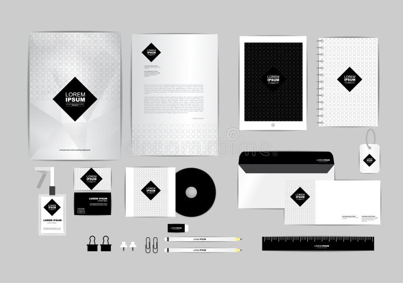 Black and Square Corporate Identity Template for Your Business Stock ...
