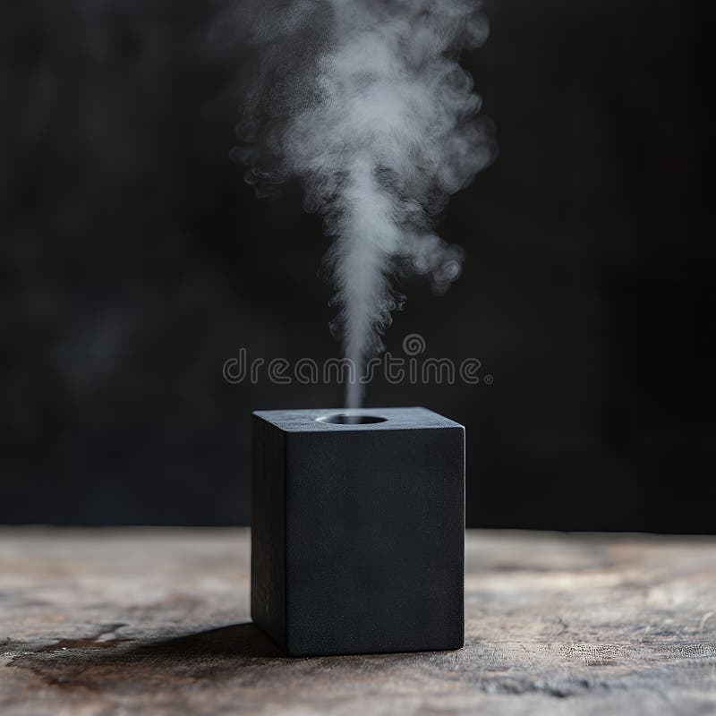 Black Square Diffuser with White Steam Rising Stock Illustration ...
